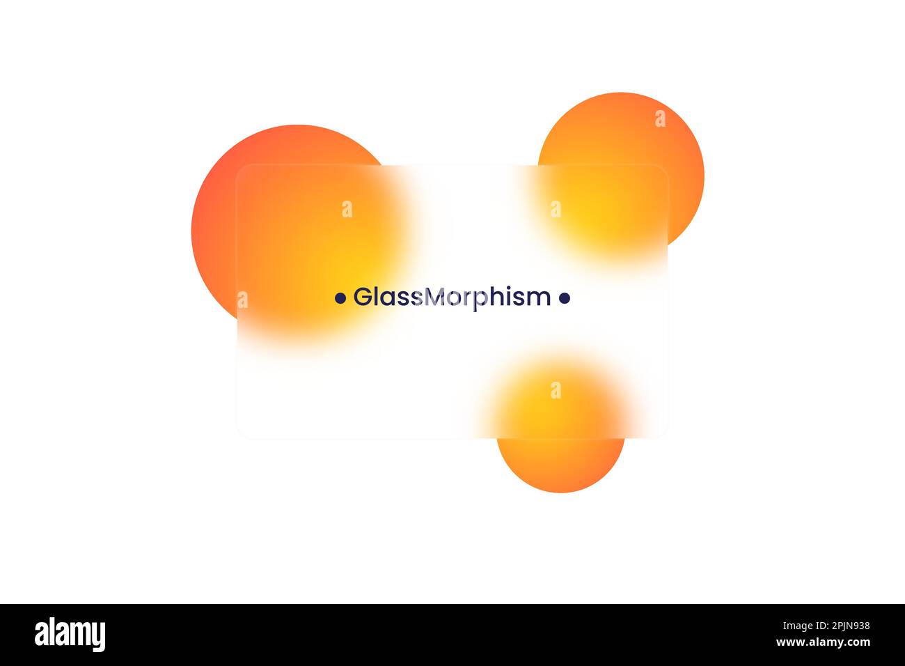 Transparent frame in glass morphism or glassmorphism style. Circles on ...