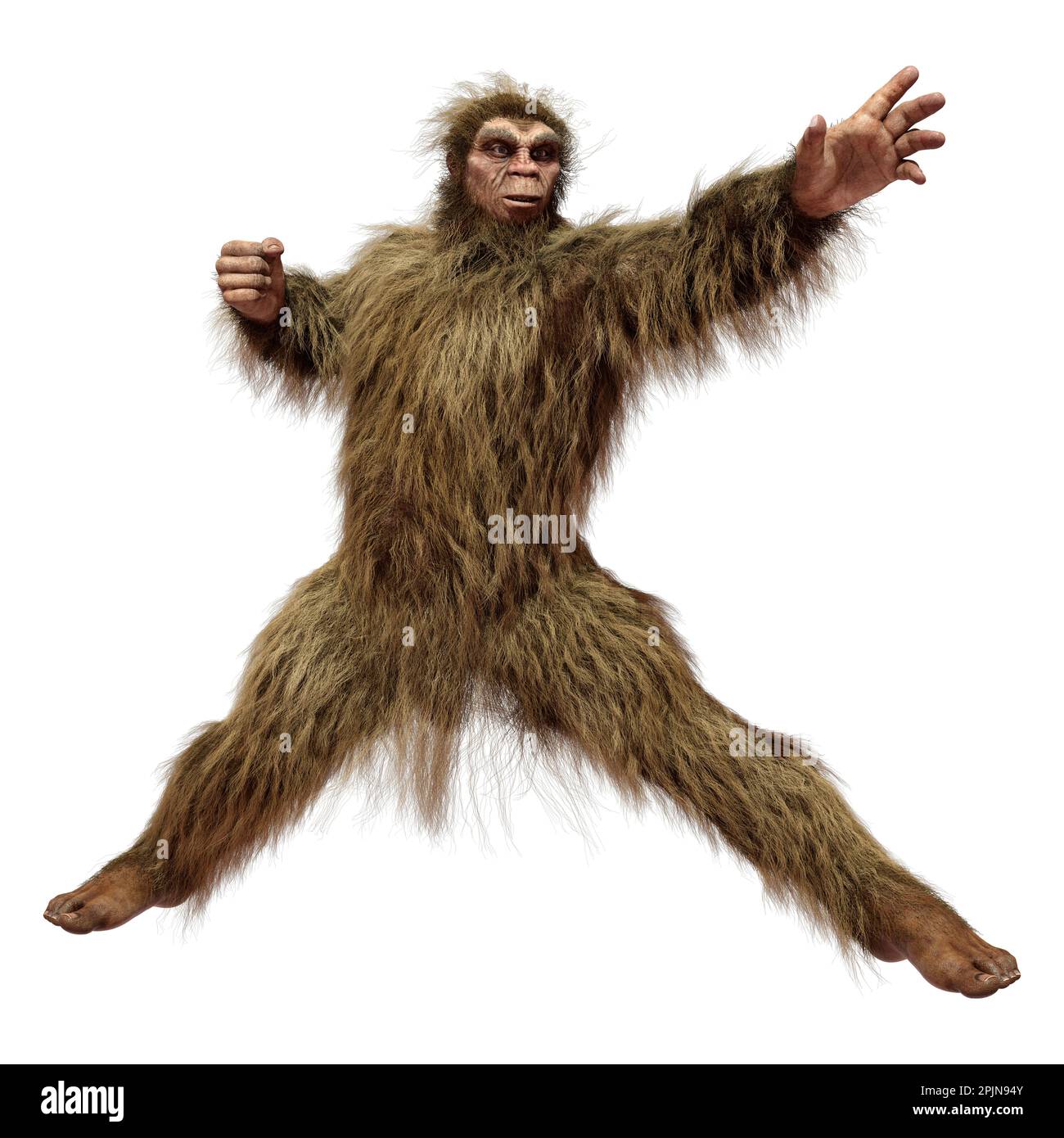 3D rendering of a Sasquatch or Bigfoot isolated on white background ...