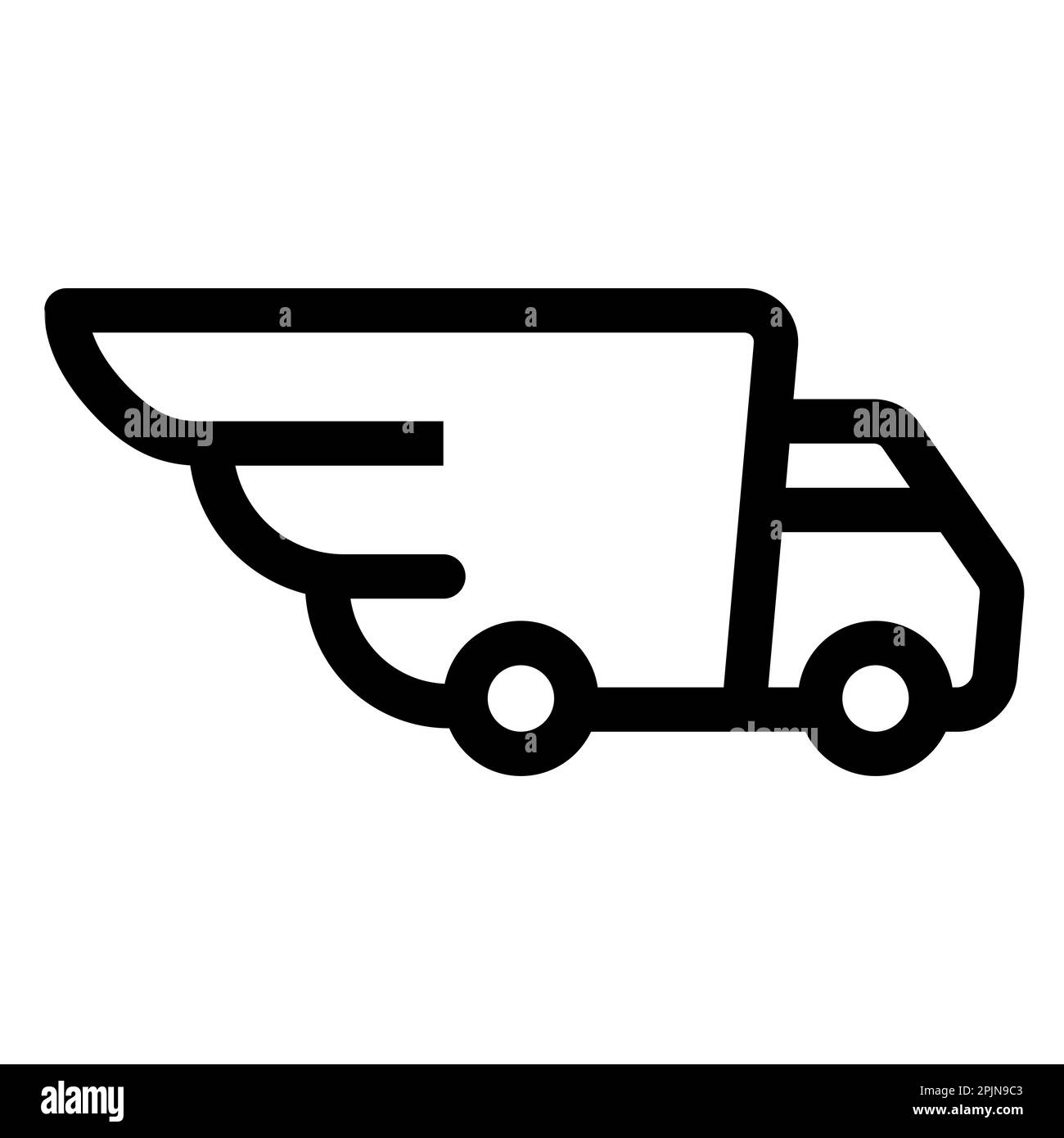 Truck icon with wing. Truck body as wing. Delivery, shipment or ...