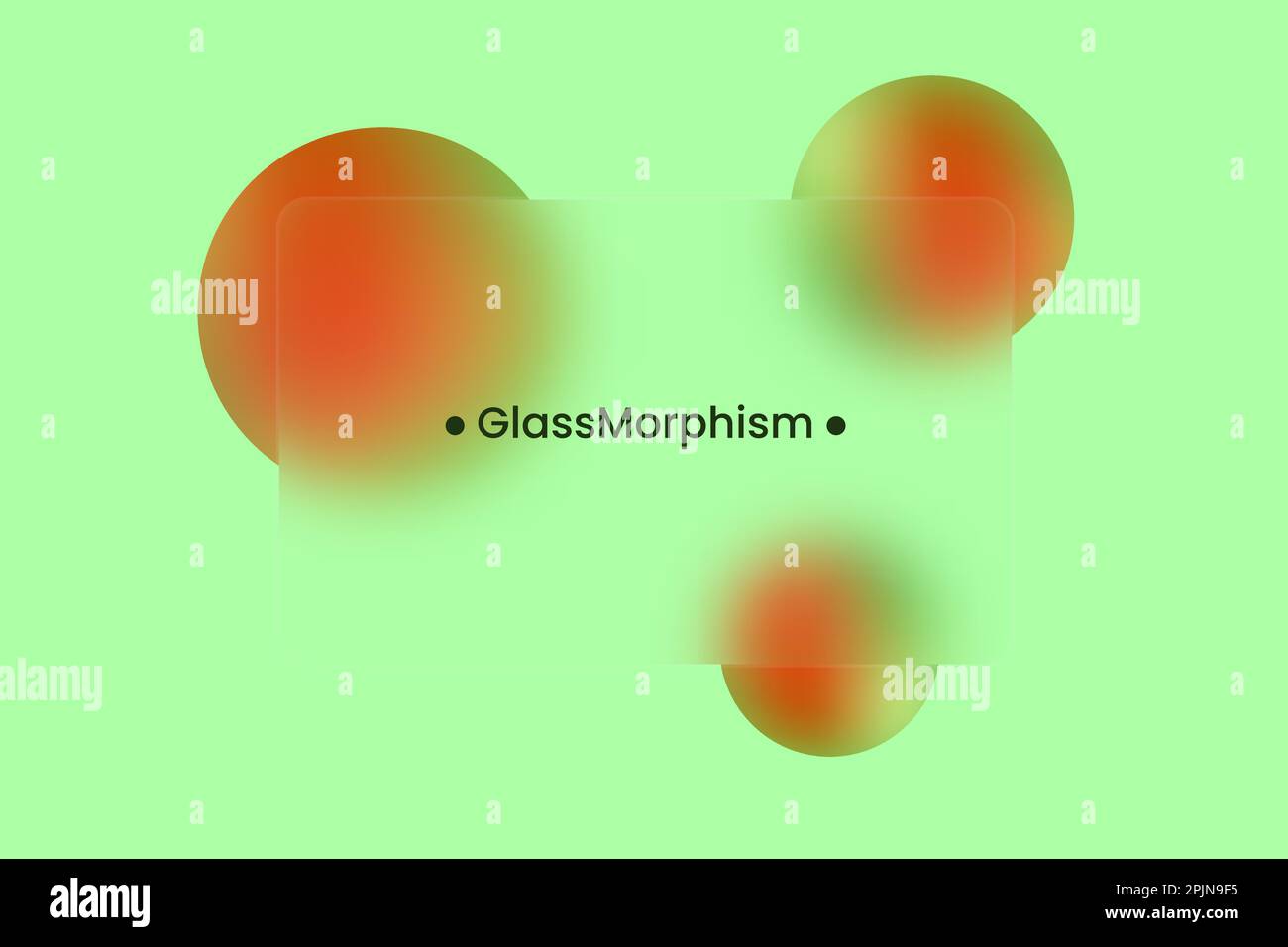 Transparent frame in glass morphism or glassmorphism style. Circles on ...