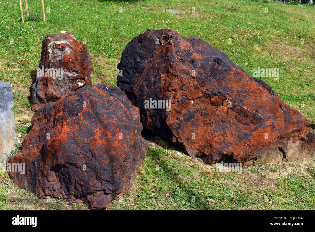 Rock formed by siderite, an iron carbonate. Rocks installed in a ...