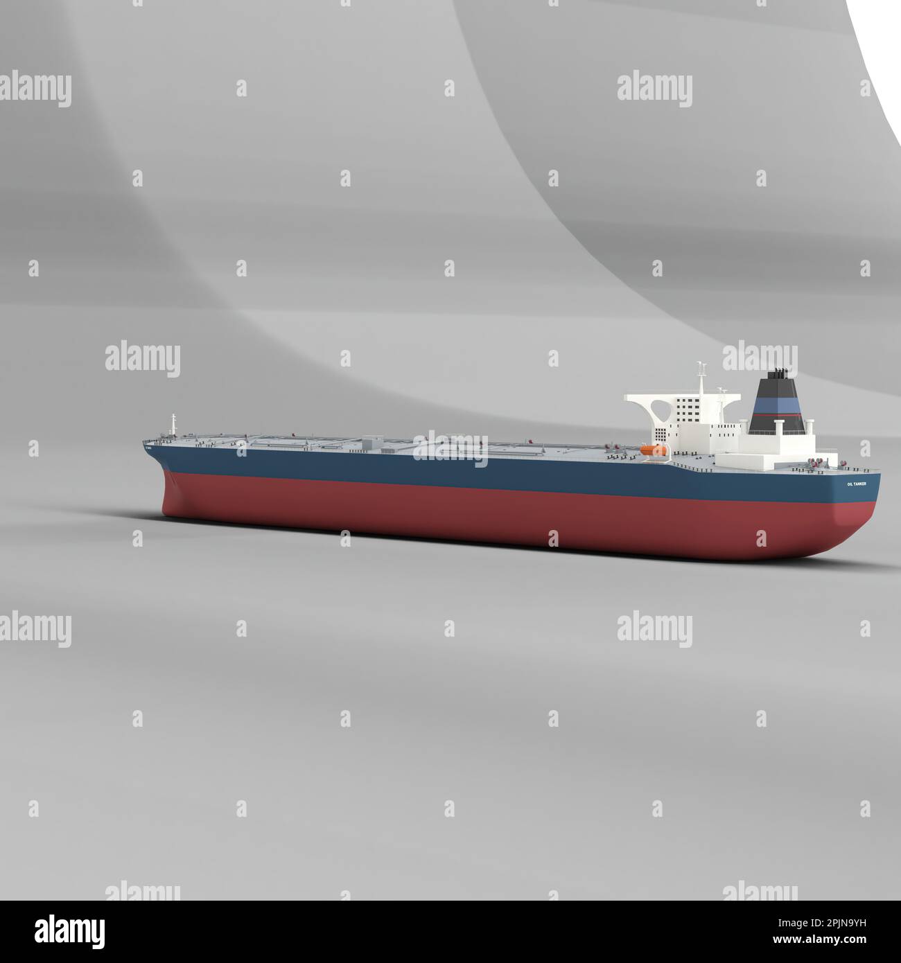 A 3d rendering of sailing vessel in a red and blue color scheme against ...