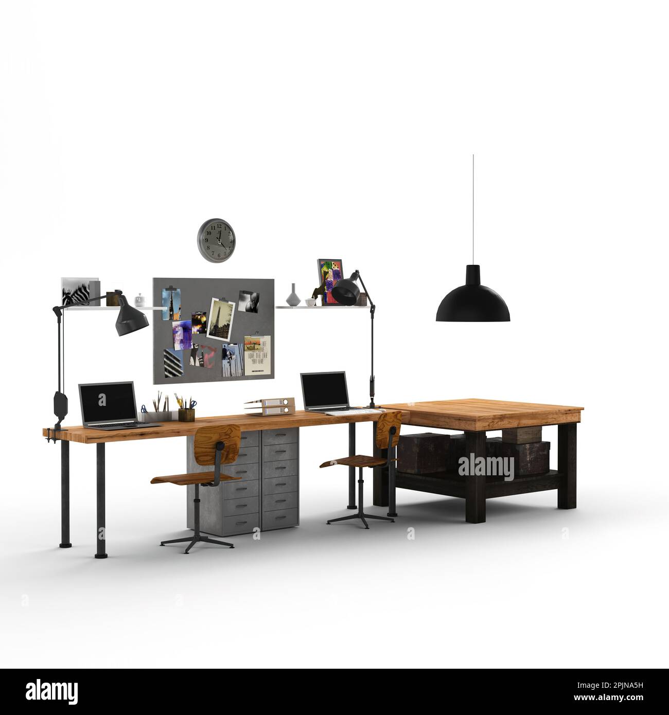 A 3d rendering of a modern work environment Stock Photo - Alamy