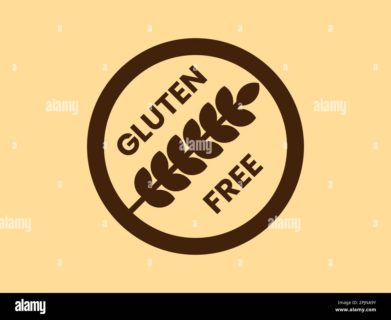 Gluten free icon. Crossed out sign with wheat ear or wheat spike icon ...