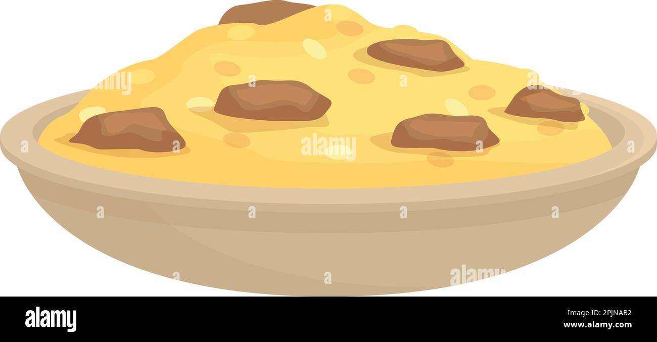 Pilaf lunch icon cartoon vector. Dish food. Arabic cooking Stock Vector ...