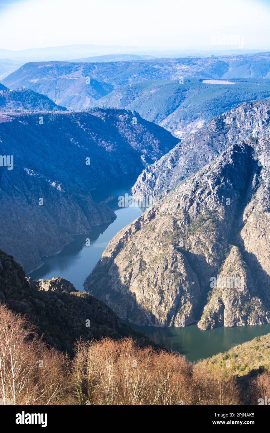 Landscape of Ribeira Sacra and river Sil canyon in Galicia, Spain Stock ...