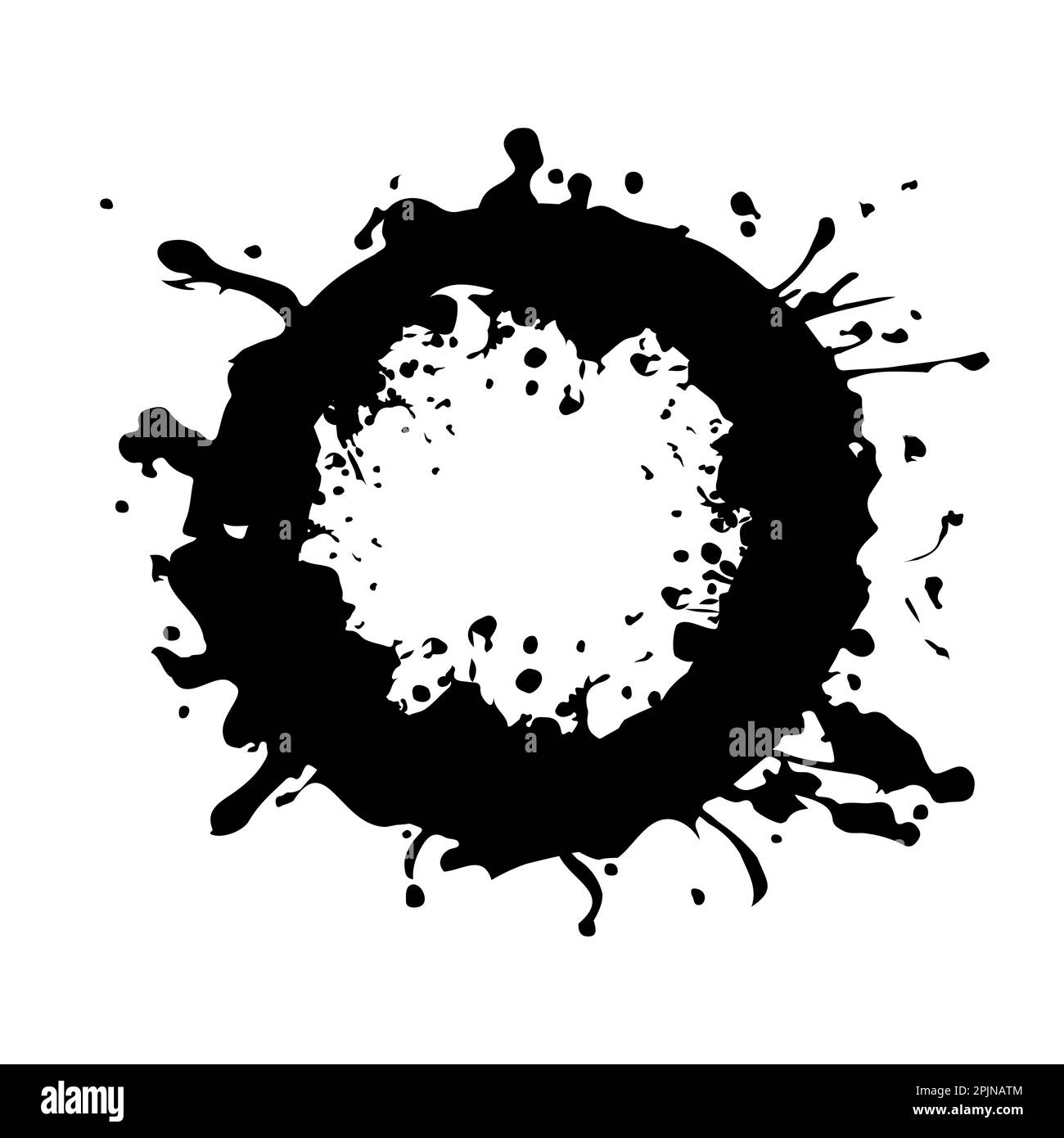 Blotter spots. Black liquid paint splash or ink splatter. Splashes ...