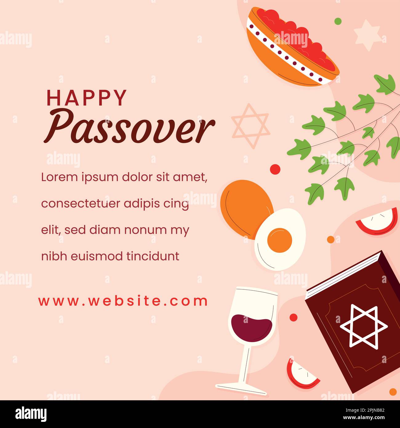 Passover greeting card set. Lets Celebrate Seder Pesach invitation ...