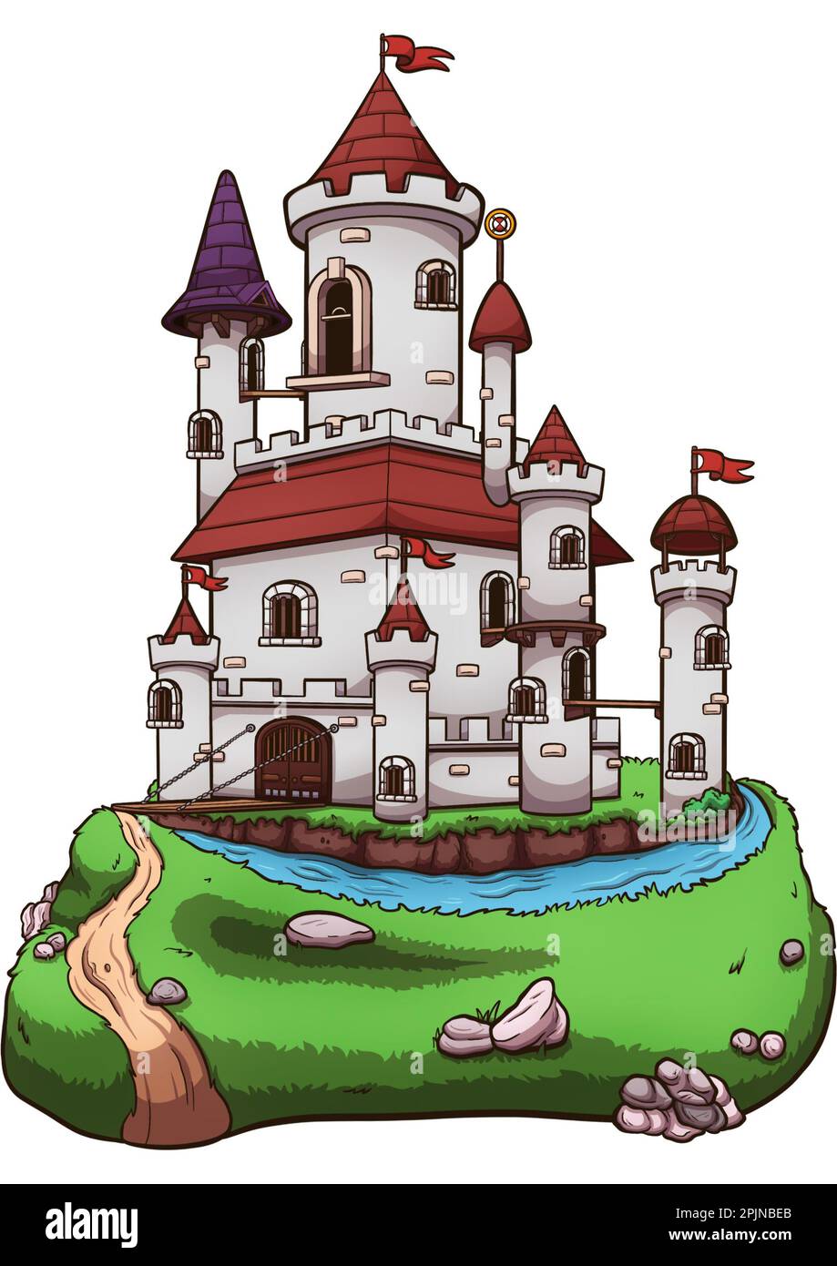 Cartoon Castle. Clip art illustration with simple gradients Stock Photo ...