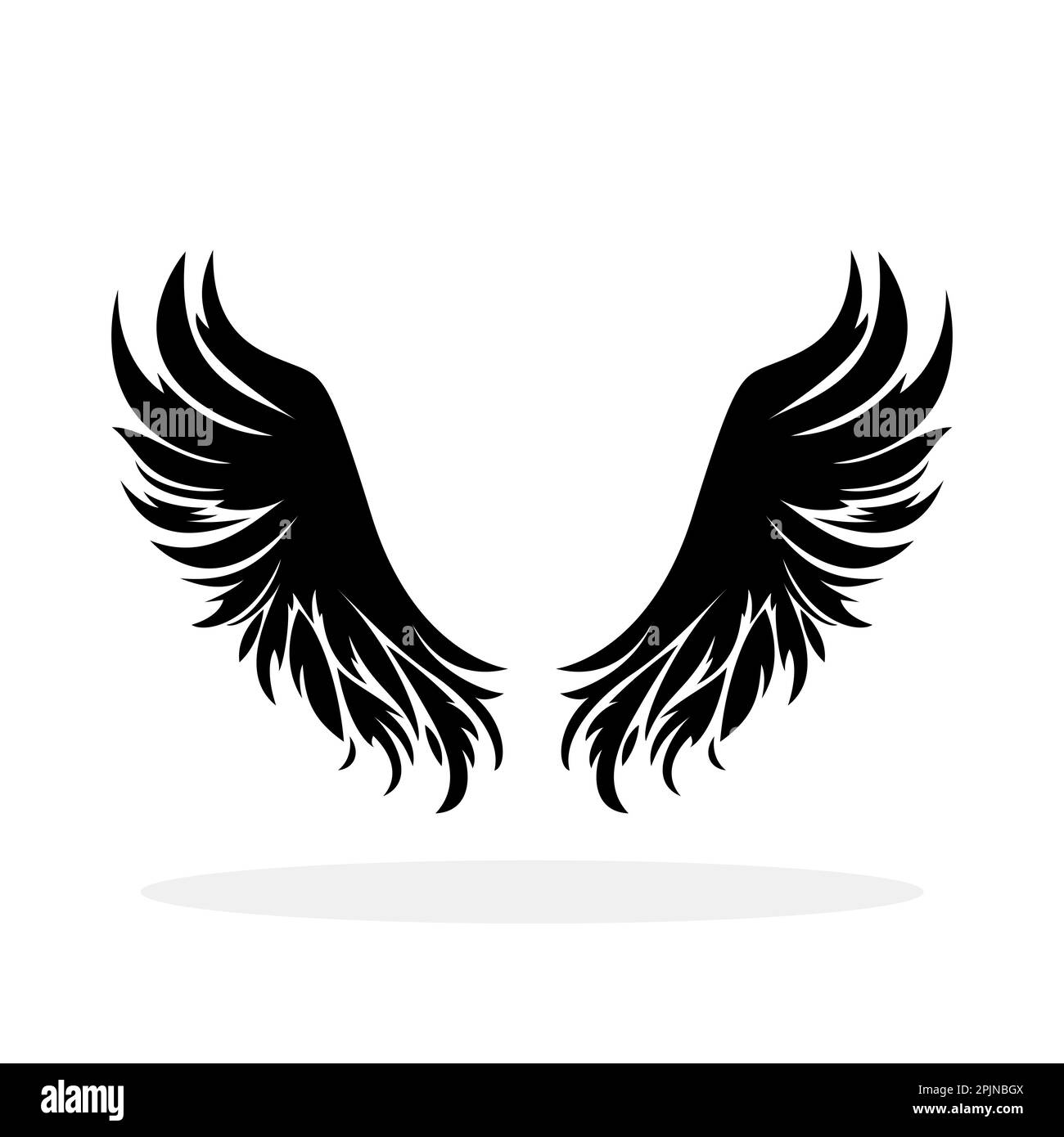 Wings icon. Black icon of wings on white background. Wings logo design ...