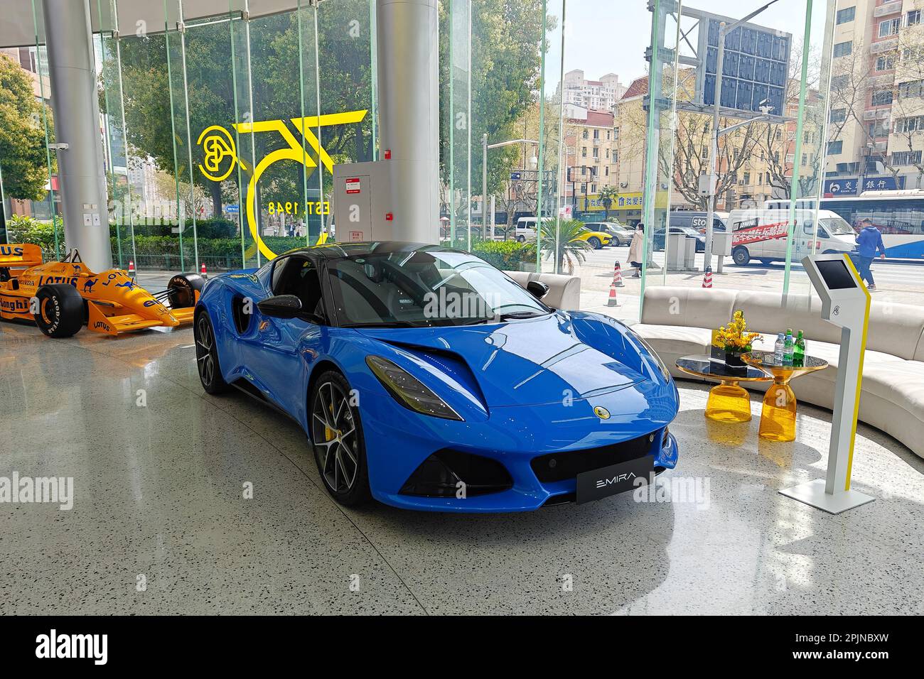 SHANGHAI, CHINA - APRIL 3, 2023 - The Lotus Cars ELETRE model is ...