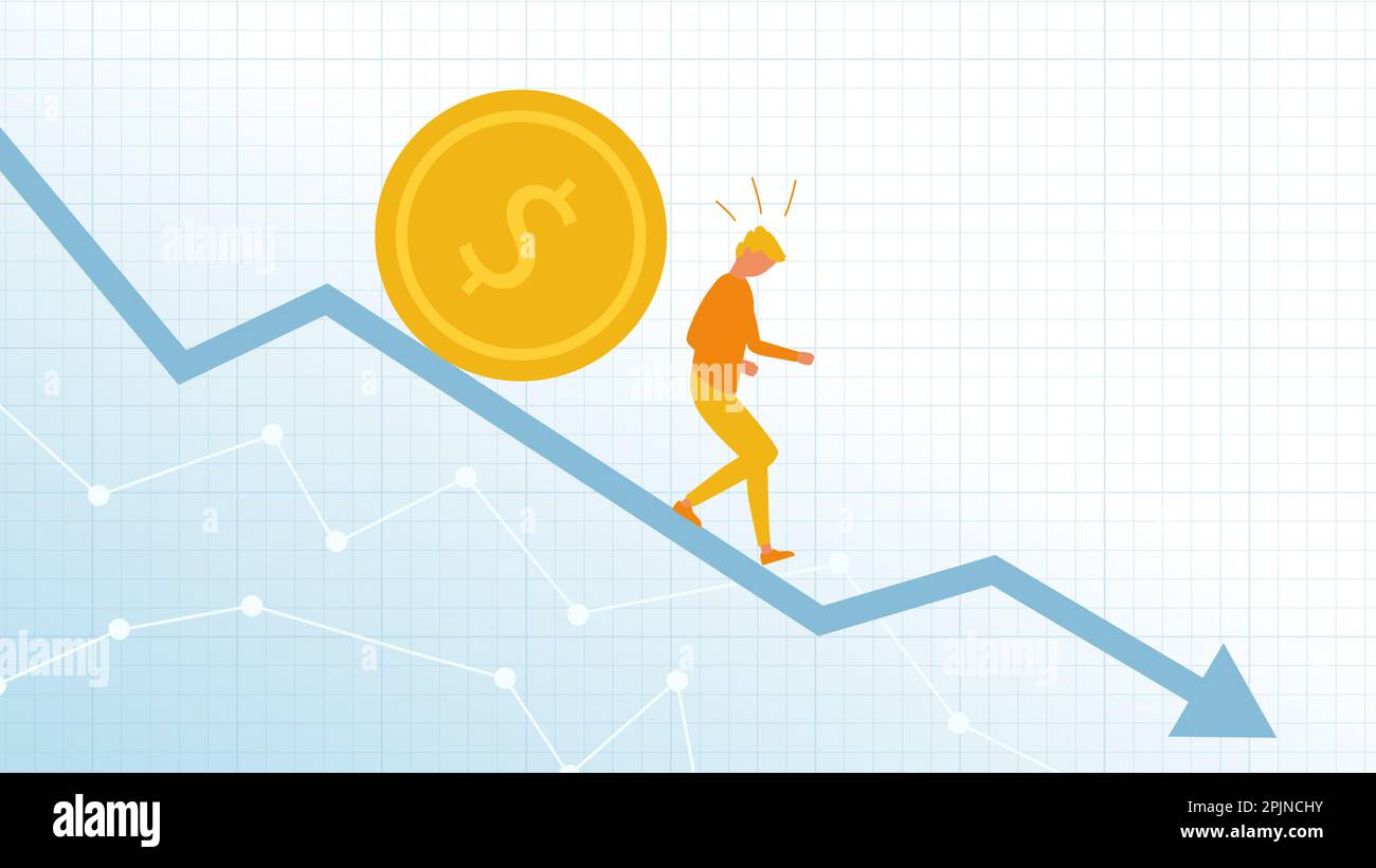 Businessman or retail investor running away from dollar coin on the ...