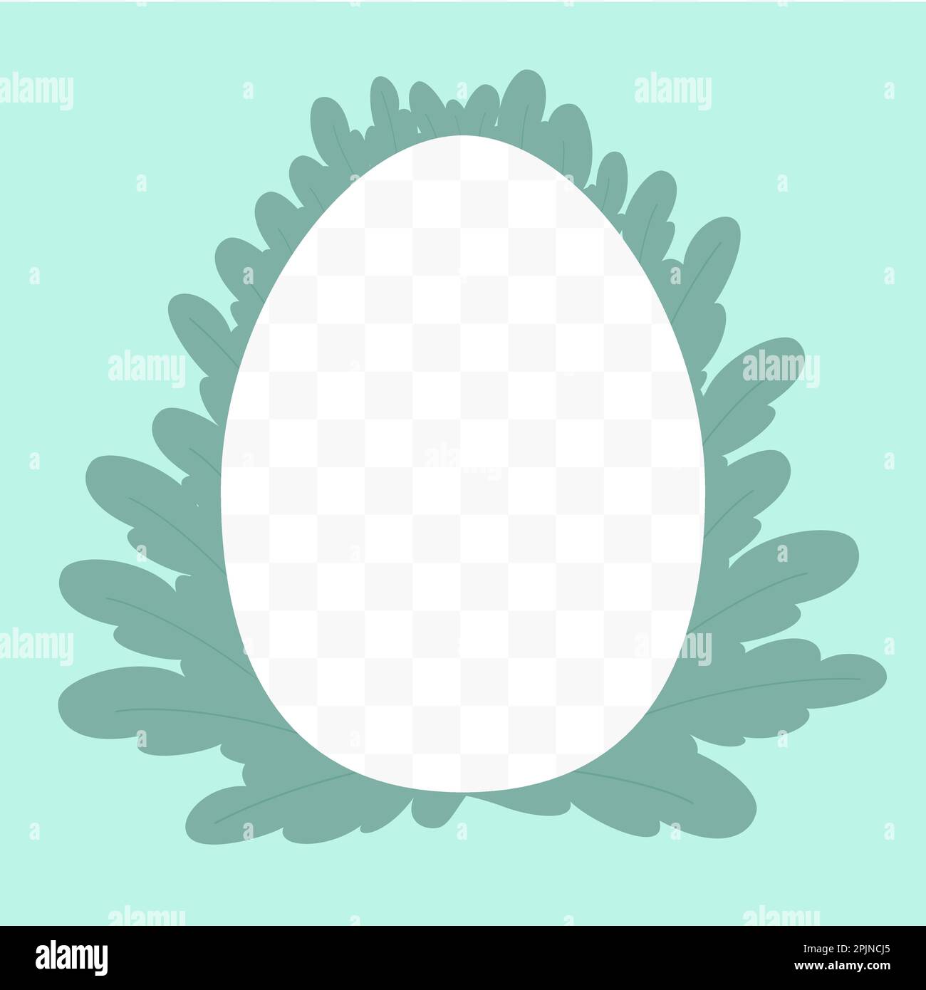 Easter egg frame with leaves cut out inside. Applicable for social ...