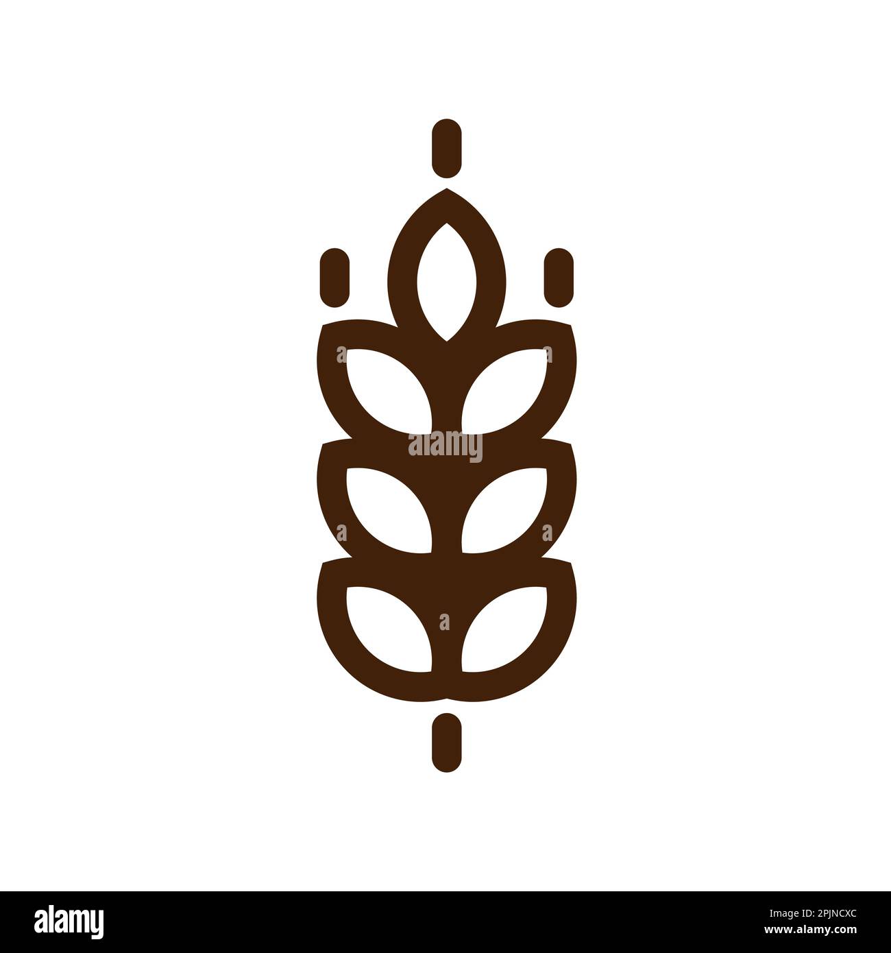 Outline wheat icon or wheat symbol. Barley spike or corn ear. Bakery ...