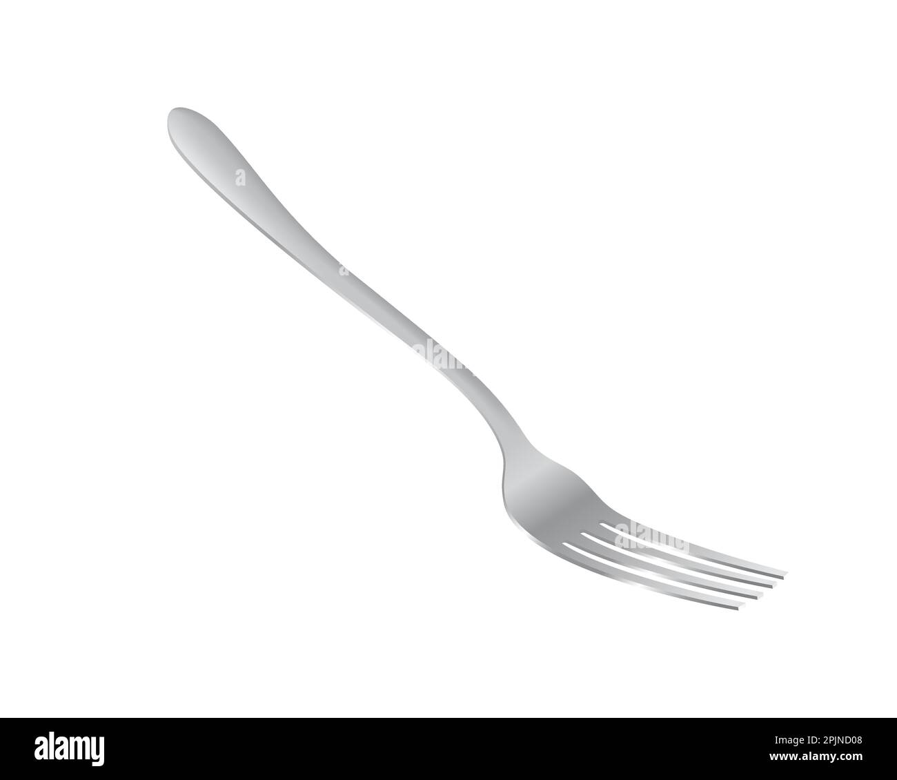 Fork isolated on white background. Realistic 3d metal cutlery ...