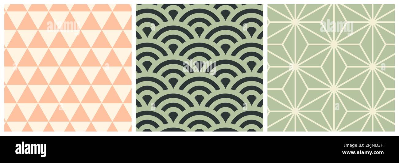 Japanese seamless traditional pattern. Asian seigaiha seamless pattern ...