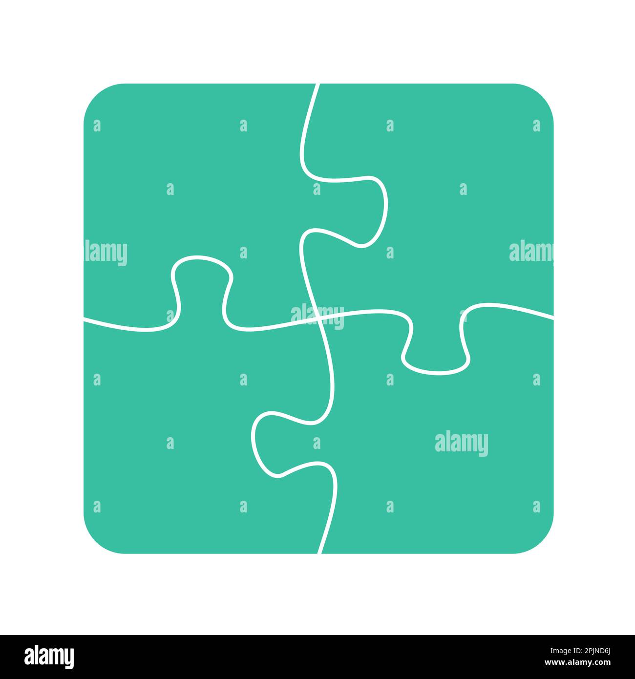 Puzzle infographics element. Four jigsaw pieces or parts connected ...