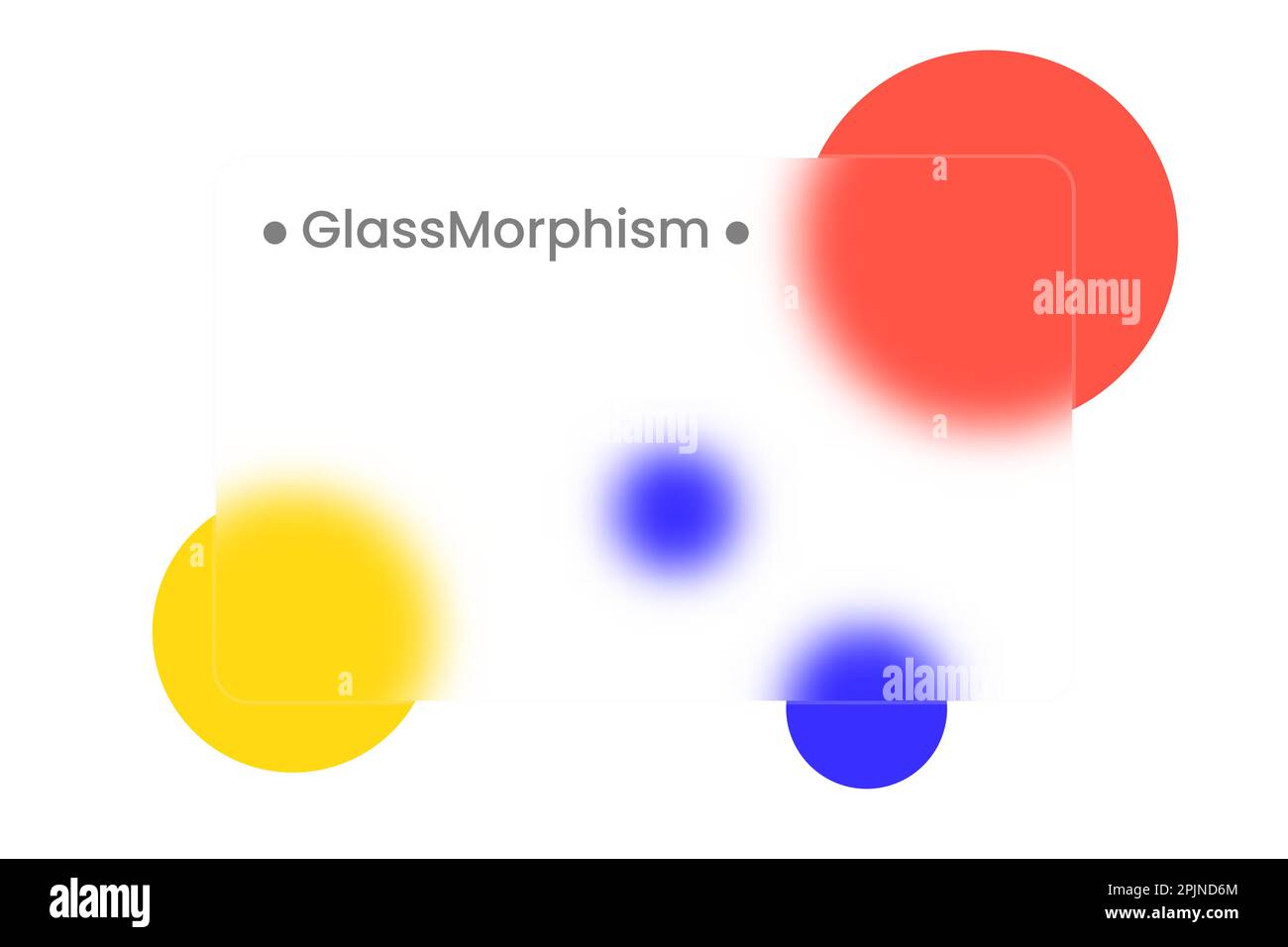 Transparent frame in glass morphism or glassmorphism style. Circles on ...