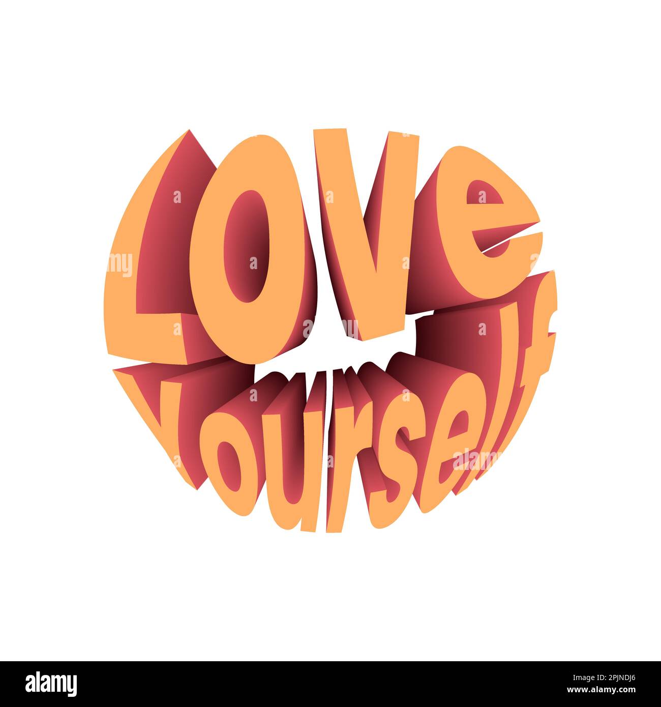 Love yourself quote. Love yourself text. Typography banner, text. Retro ...