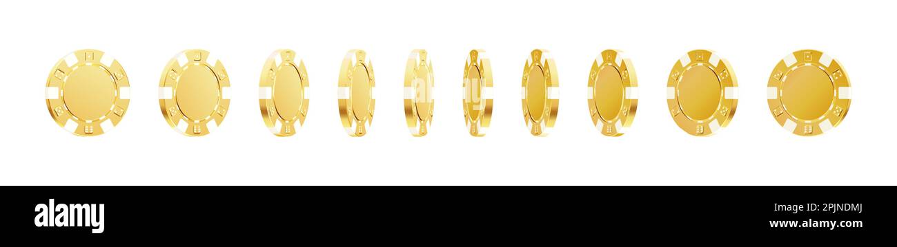 Gold rotating poker vip chips. Gambling game, casino 3d golden chips ...