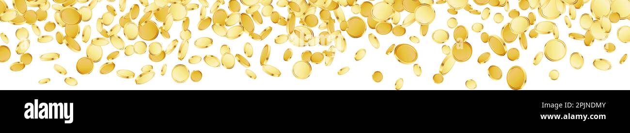 Falling coins background. Casino jackpot or win concept. Cash fall ...