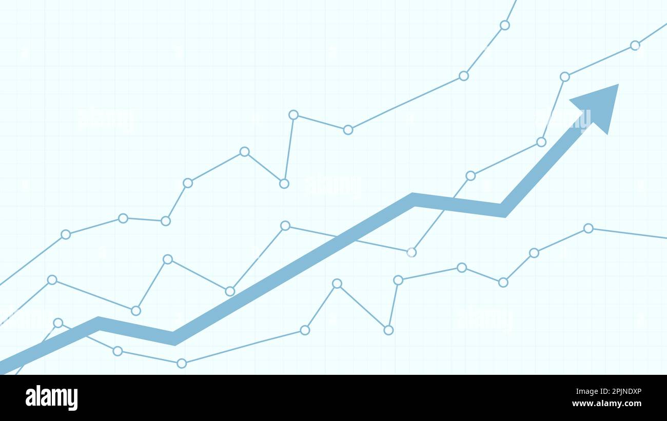 Chart or graph with arrow. Rising stock market or rise of economy ...