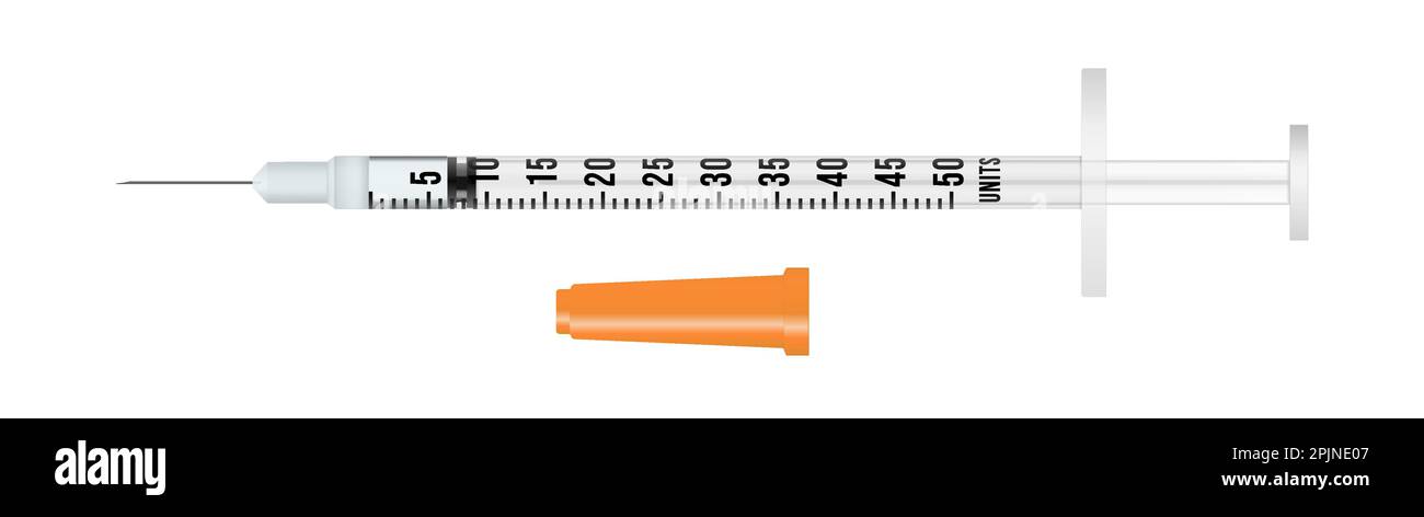 Realistic insulin medical disposable syringe with needle and ...