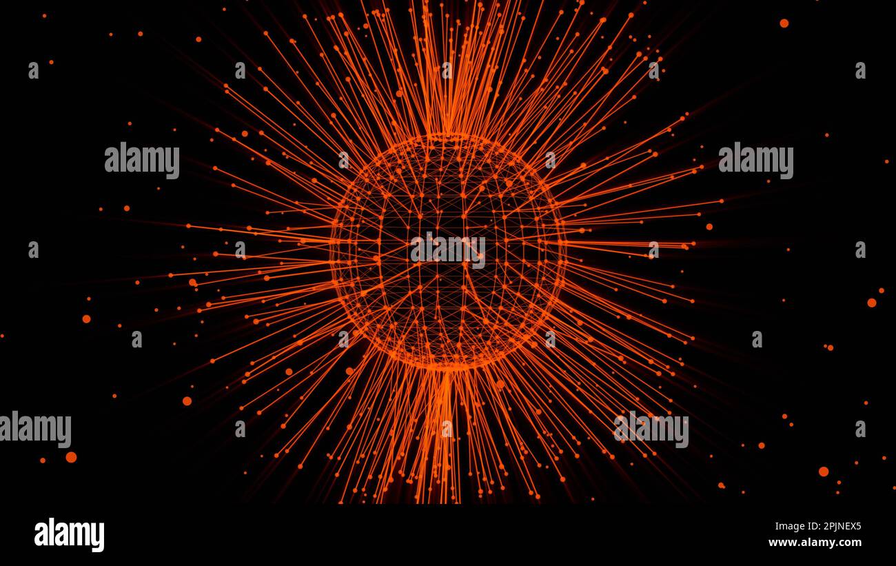 Digital Technology Plexus Structure Big Data Plexus Effec Sphere Of Connected Nodes Cluster