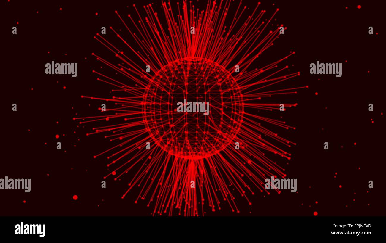 Abstract Red Plexus Technology Science On Rotating Sphere Concept Sphere Digital Technology