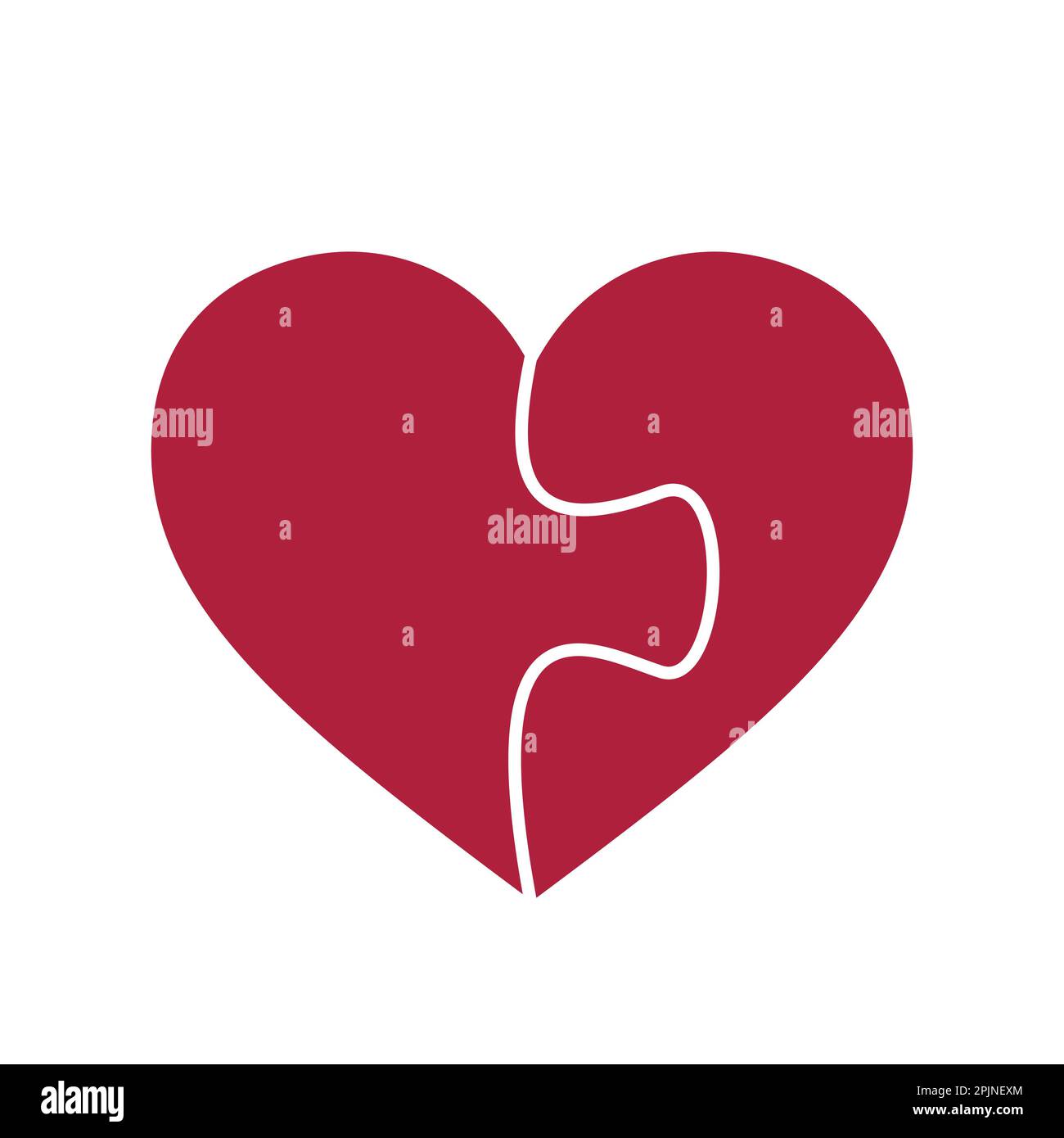 Puzzle heart shape consisting of two puzzle pieces. Couple relationship ...