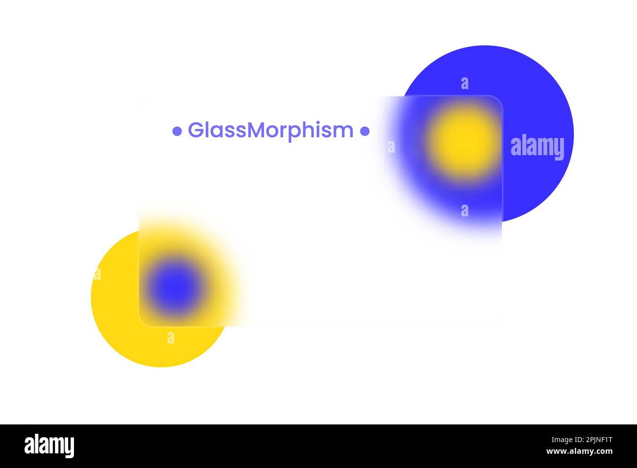 Transparent frame in glass morphism or glassmorphism style. Circles on ...