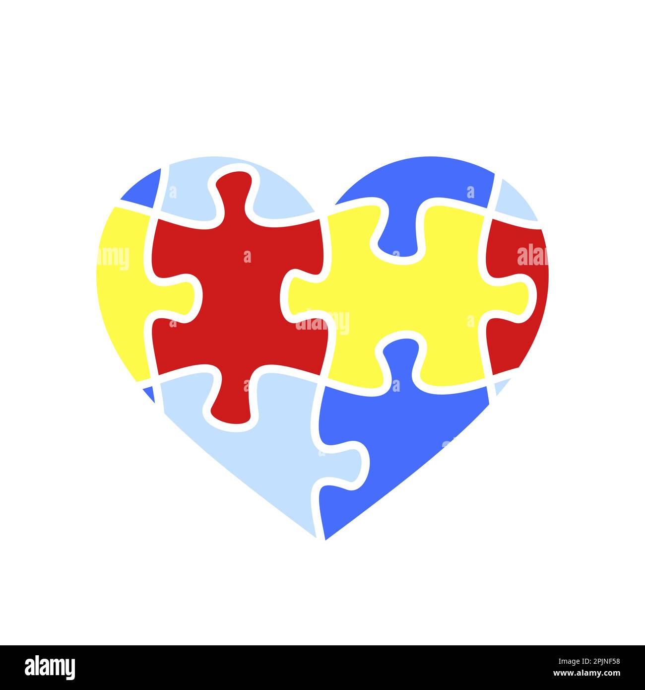 Autism awareness month symbol. Puzzle colored heart. Child autism ...