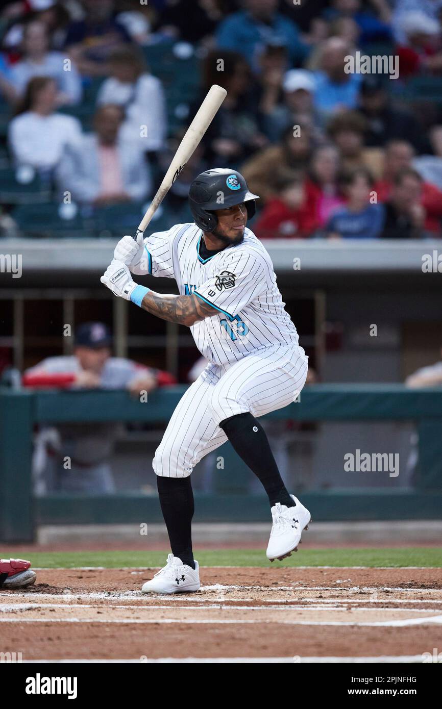 Lenyn Sosa (13) of the Charlotte Knights at bat against the Memphis ...
