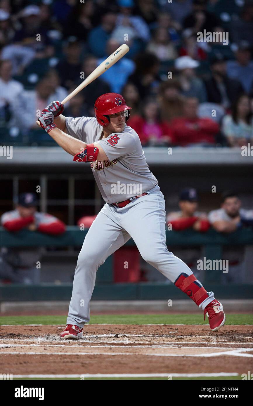 Luken Baker (44) of the Memphis Redbirds at bat against the Charlotte ...