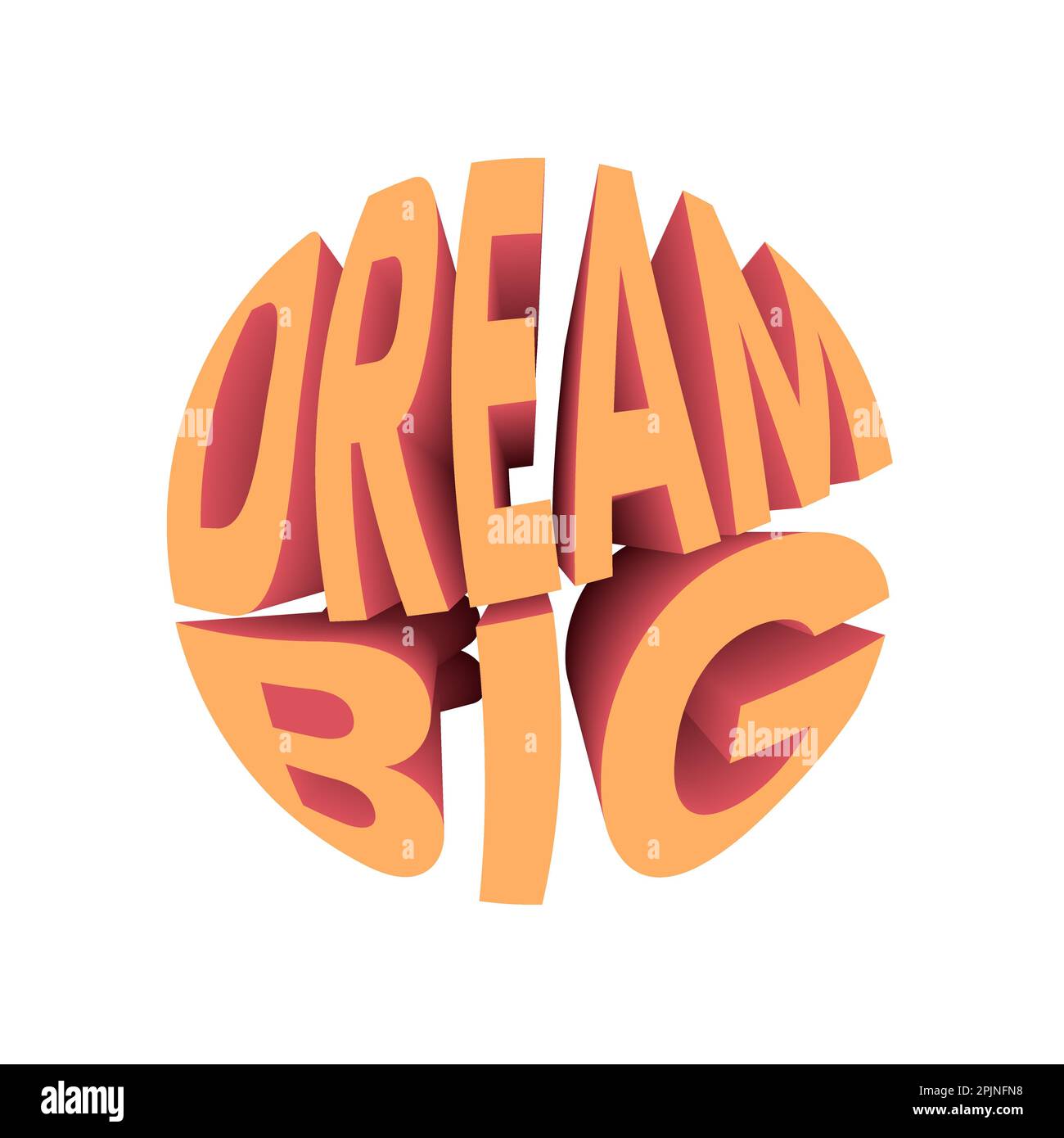 Dream big quote. Dream big text. Typography banner, text. Retro style ...