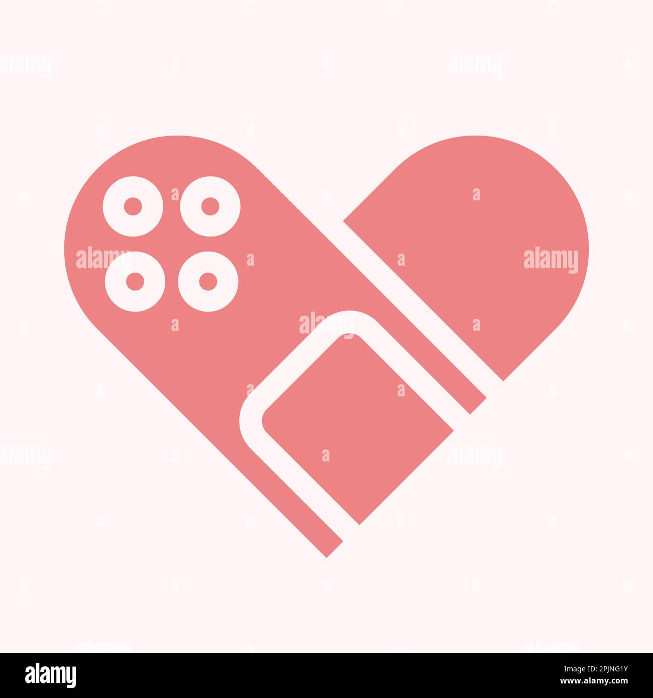 Medical plaster as heart shape. Medical protection, medical care ...