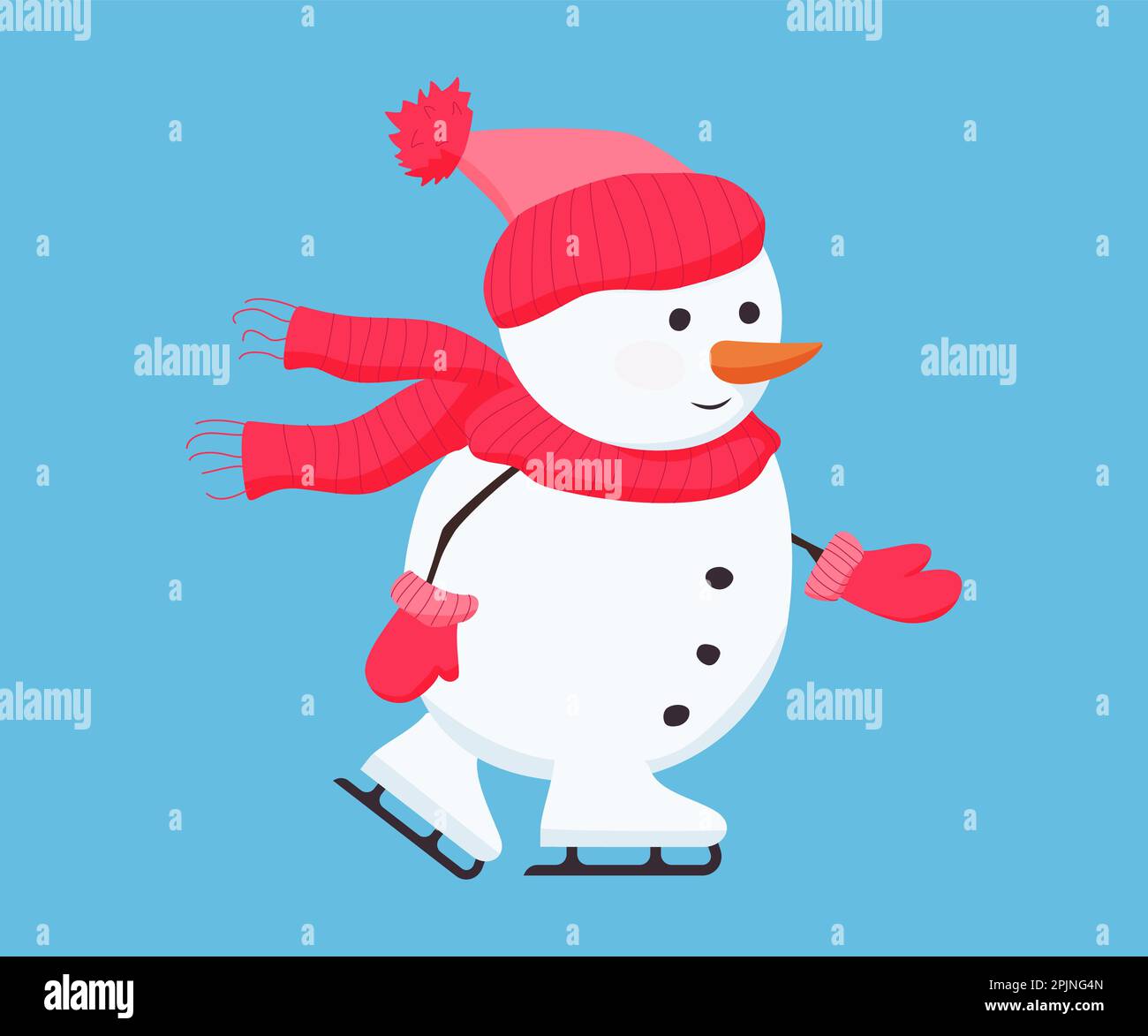Snowman ice skating Stock Vector Images - Alamy