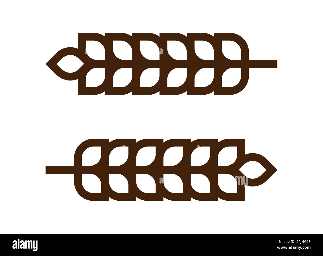 Outline wheat icon or wheat symbol. Barley spike or corn ear. Bakery ...