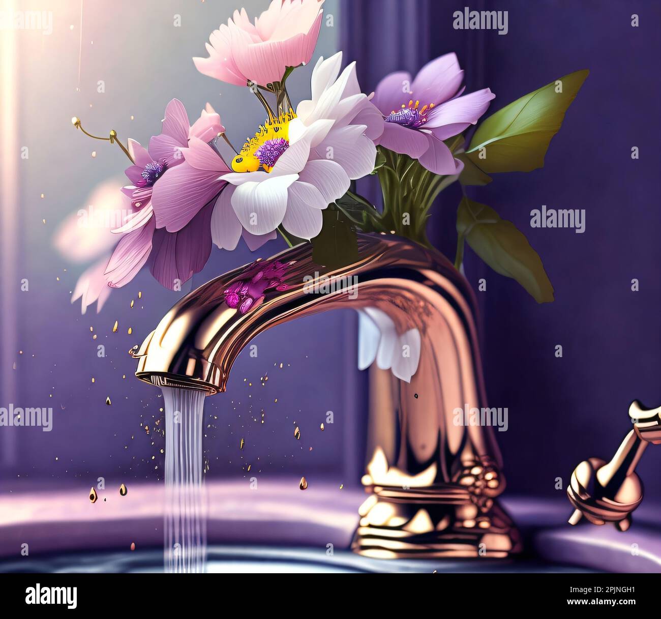 Spring water pouring from metal hi-res stock photography and images - Alamy