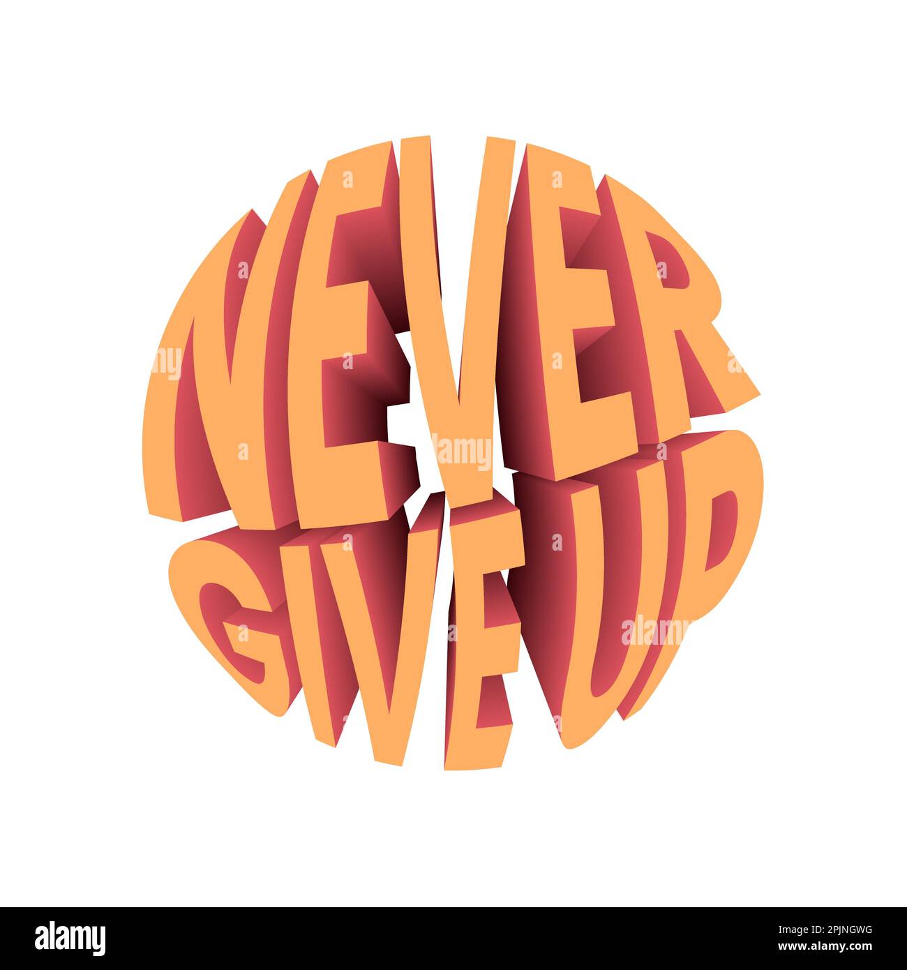 Never give up quote. Never give up text. Typography banner, text. Retro ...