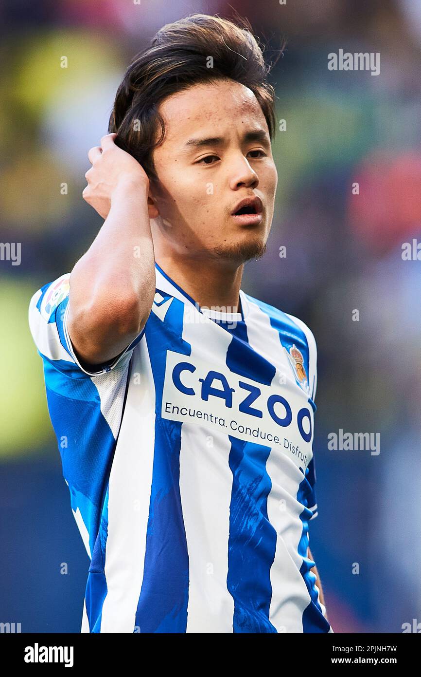 Takefusa Kubo (Real Sociedad, #14) reacts during the LaLiga Santander ...