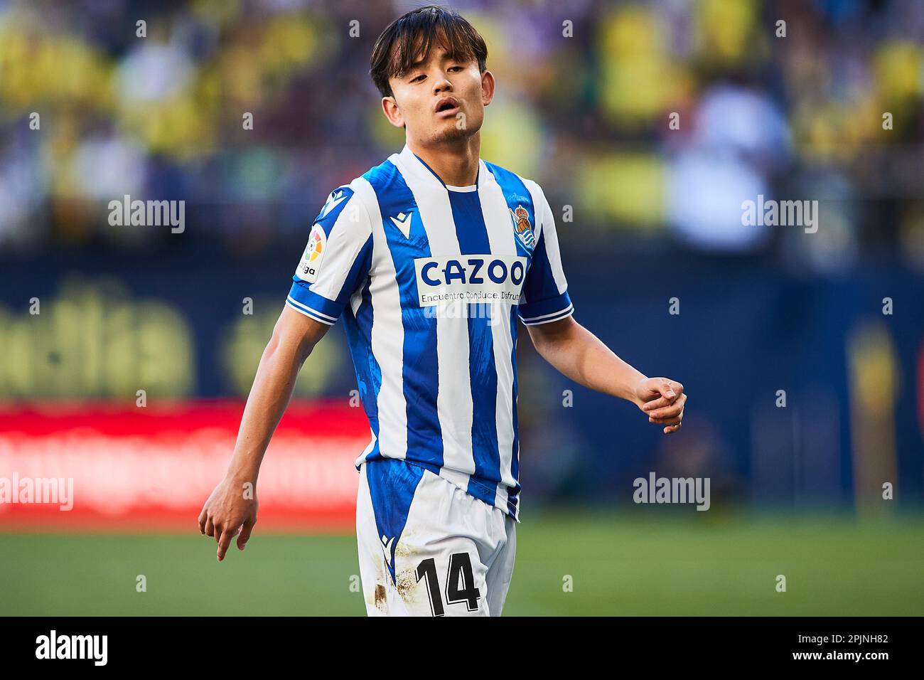 Takefusa Kubo (Real Sociedad, #14) reacts during the LaLiga Santander ...