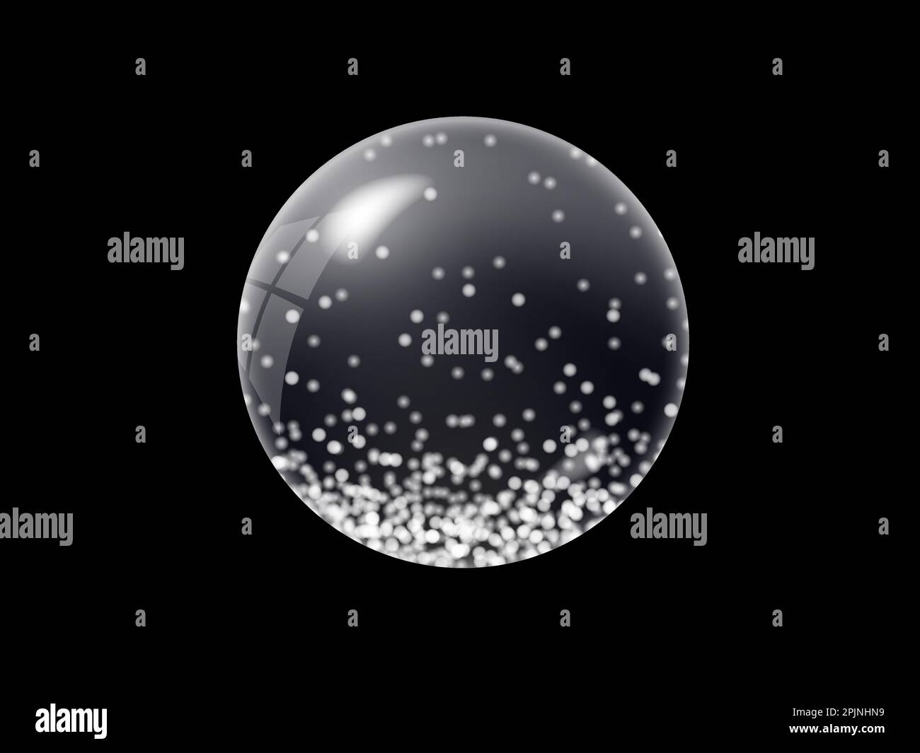 Glass christmas sphere in realistic style. Christmas ball with ...
