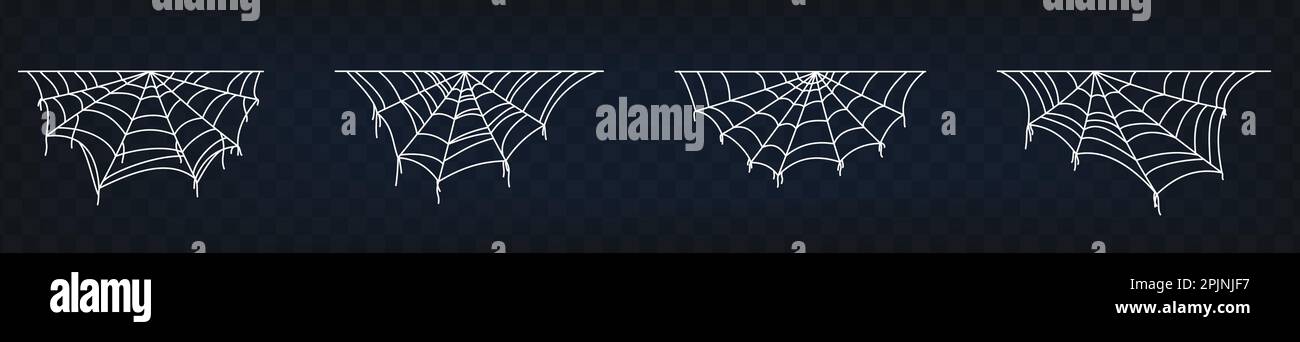 Spider web symbols, realistic spiderweb on black isolated background ...