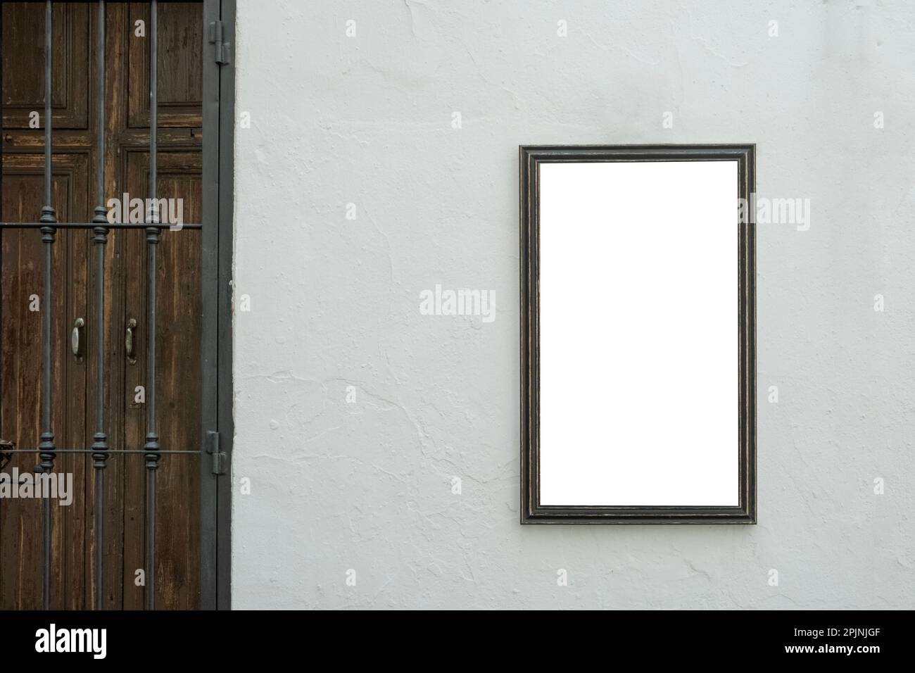 Blank white vertical store shop signage sign design mockup. Cafe, bar ...