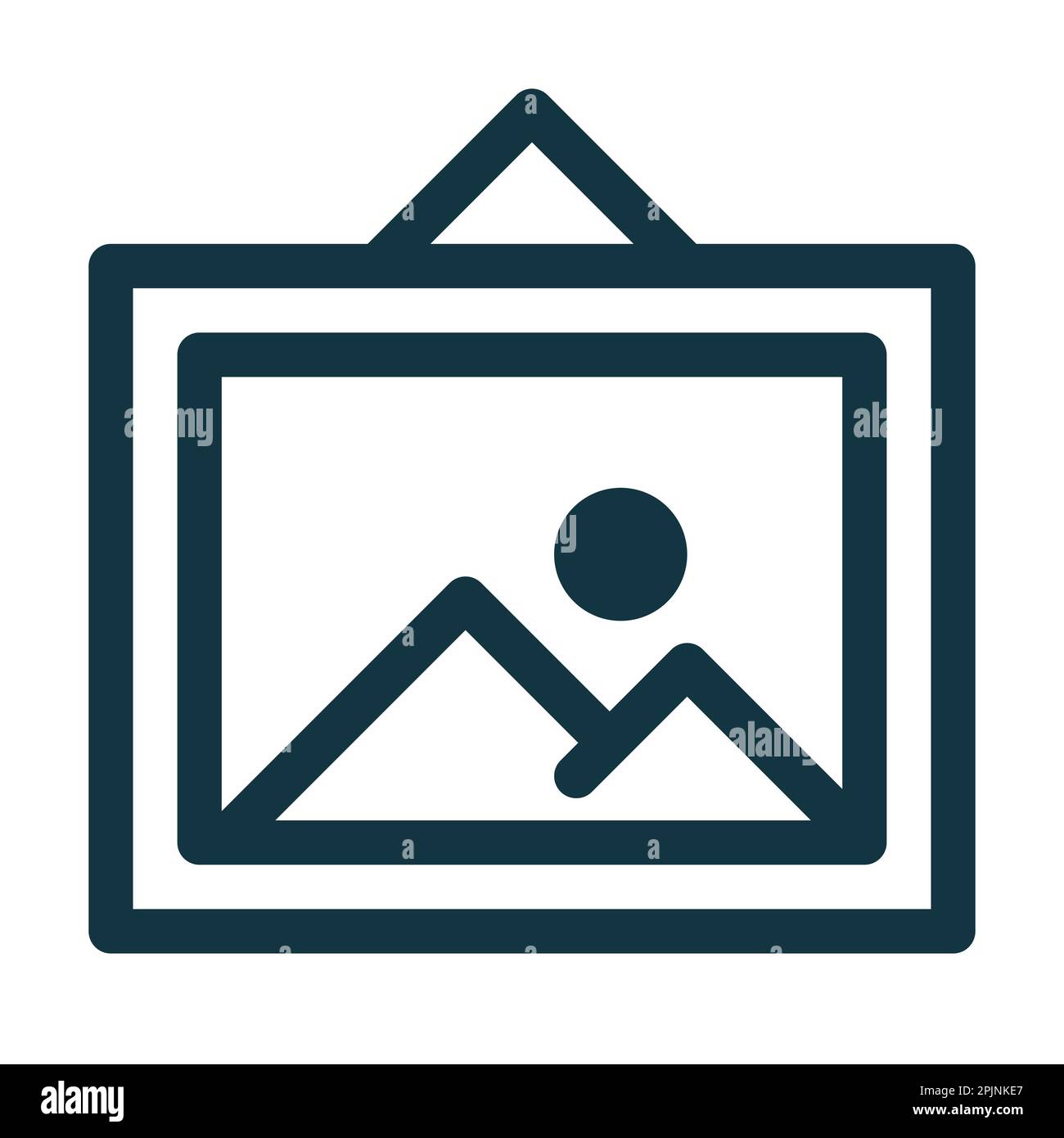 Wall art icon, photo frame icon hanging on the wall icon. Picture ...