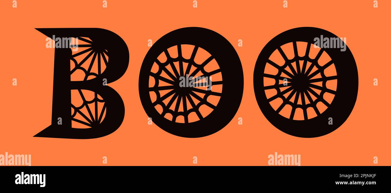 Boo word with spider web inside. Applicable for halloween invitation ...