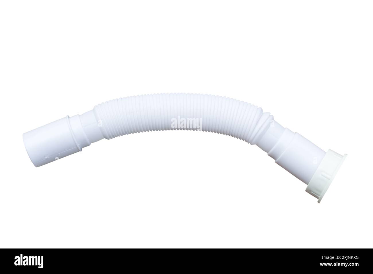 Plastic corrugated pipe, sewerage pipe isolated on a white background ...