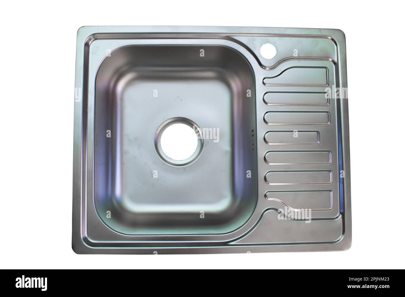 Top view of a kitchen sink on a white background Stock Photo - Alamy