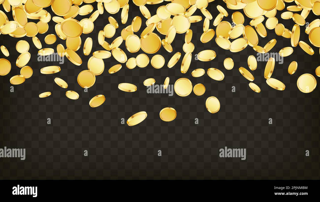 Falling coins background. Casino jackpot or win concept. Cash fall ...